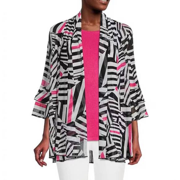 Multiples | Accessories | New Multiples Abstract Geo Print Shawl In ...